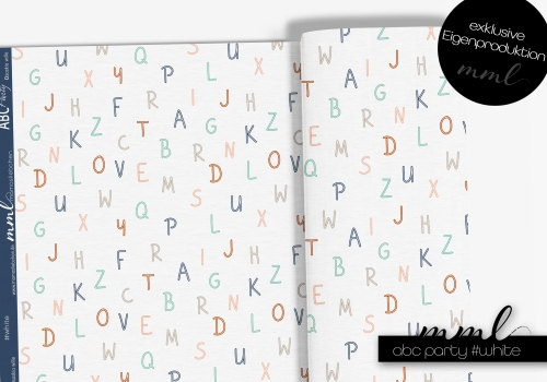 Jersey-Stoff "ABC Party #white" (0,25m)