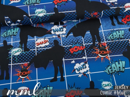 Jersey-Stoff "Comic #blue" (0,25m)