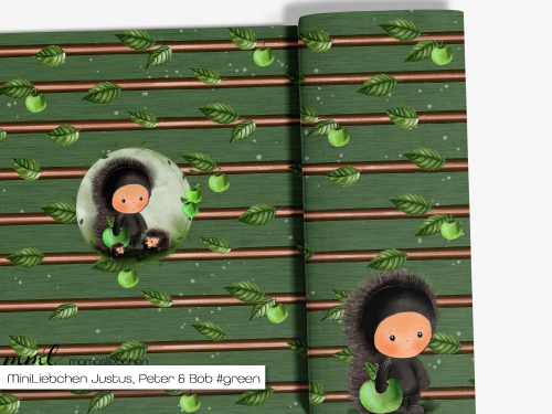 Jersey-Stoff "Justus, Bob & Peter #green" (1Panel/ ca.0,75m)