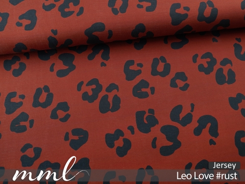 Jersey-Stoff "Leo Love #rust" (0,25m)