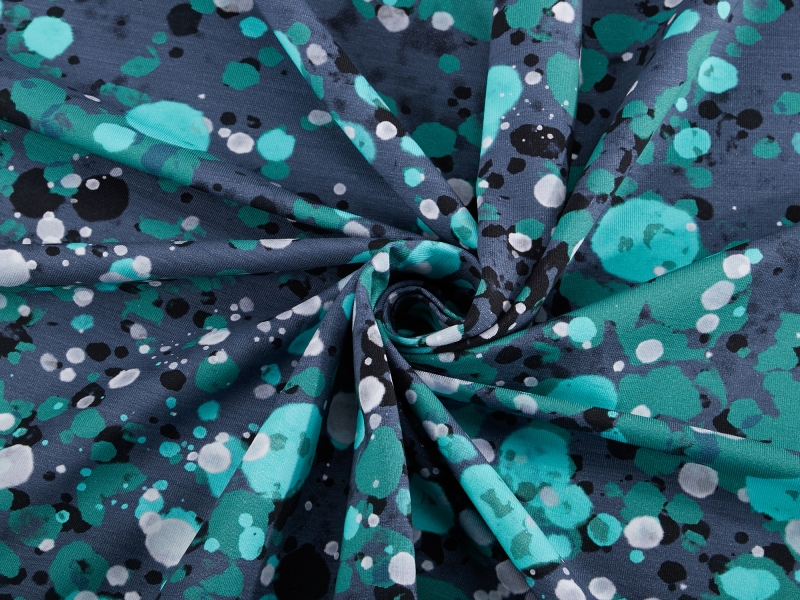 Sommer-Sweat-Stoff "wild&free #jeans aqua" (0,25m)