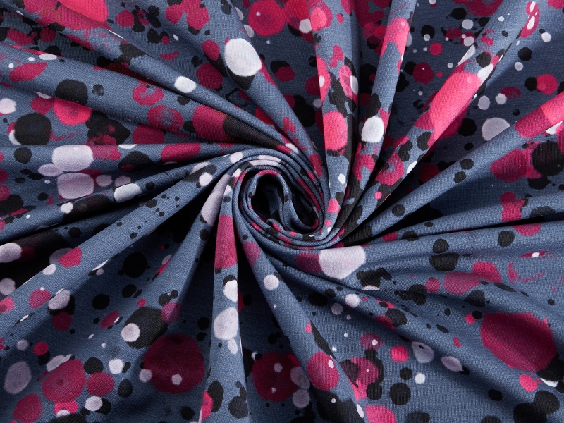 Sommer-Sweat-Stoff "wild&free #jeans pink" (0,25m)